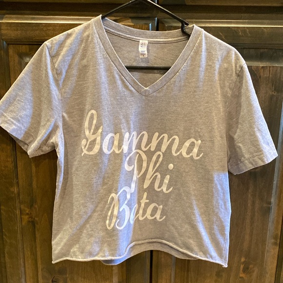 Bella Canvas | Tops | Gphi Gamma Phi Beta Gray Cropped Tee Tshirt M ...